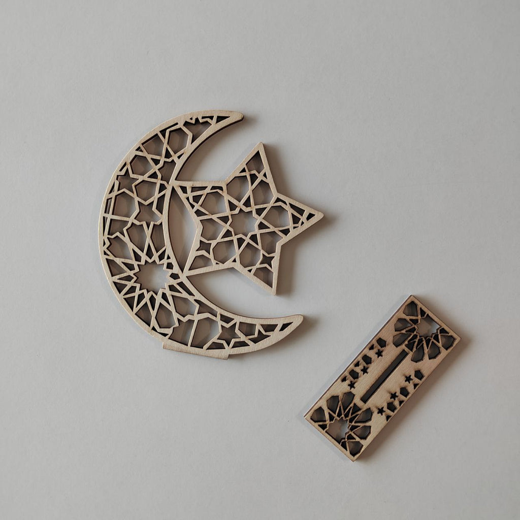 Wooden Standee Deco - Moon W/Star – dBookHaus